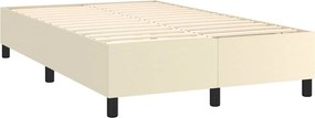 Rám postele s boxspringem krémový 120x200 cm umělá kůže 3121037