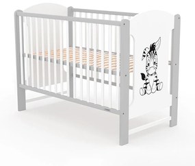 Dětská postýlka New Baby ELSA standard Zebra bílo-šedá Barva: Šedá