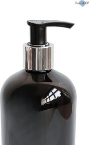 Dávkovač na mýdlo 500 ml černý s černo-stříbrnou pumpičkou BELA