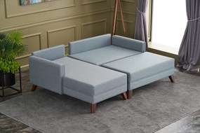 Atelier del Sofa Rohová sedací souprava Bella Soft Mini Köşe Left - Blue, Modrá