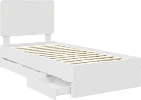 Rám postele se zásuvkou Bílá 75 x 190 cm Inženýrské dřevo 3412644