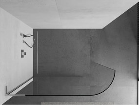 Mexen Kioto L, sprchová zástěna Walk-In 90 x 200 cm, 8mm čiré sklo, chromový profil, 800-090-103-01-06