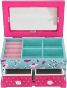 TEDDIES Šperkovnice Princess 2 zásuvky / Šperkovnice / Dřevěná / 18x12