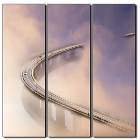 Obraz na plátně - Most v mlze - čtverec 3275B (75x75 cm)
