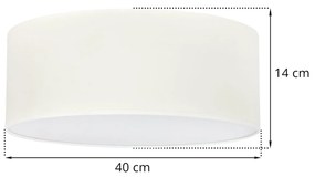 Stropní svítidlo Gaja, 1x krémové textilní stínítko, (bílé plexisklo), (fi 40cm)