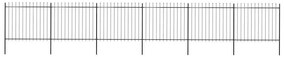 Zahradní plot s kopím nahoře ocelový 1005 x 150 cm černý 277634
