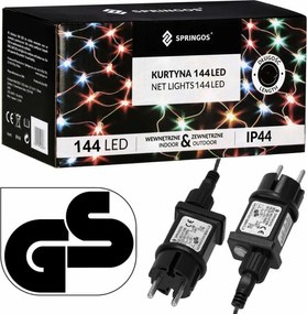 LED světelná síť - 2x2m, 144LED, 8 funkcí, paměť, IP44, multicolor