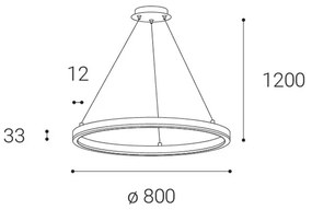 Led2 Závěsné LED svítidlo CIRCLE P-Z ø 80 cm, 3000/4000K Barva: Černá, Stmívání: RF control