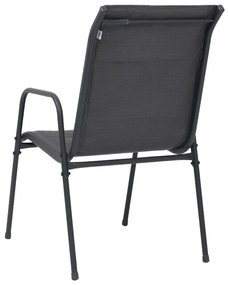 vidaXL Stohovatelné zahradní židle 2 ks ocel a textilen antracitové