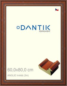 DANTIK rámeček 60x80 | ANGLIE hnědá (Plexi Čiré)