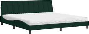 Postel s matrací Hanko tmavě zelená 200 x 200 cm samet 3208619