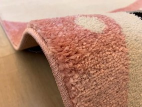 Vopi Dětský koberec Kiddo F0131 pink 80 x 150  cm - SLEVA