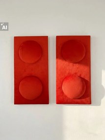 Sinsay - Čalouněné nástěnné panely ve tvaru bloku 2 pack - červená