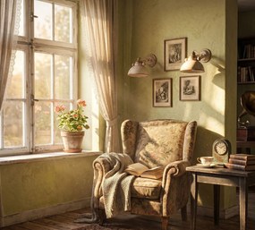 Nástěnná bílá retro lampa - 21*30*19 cm E14/25W