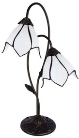 Bílá stolní lampa Tiffany Folwia White – 35x18x61 cm