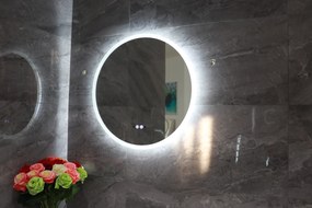 Bezdoteku Nemlžící koupelnové zrcadlo kulaté s LED osvětlením 60x60 cm KZ3