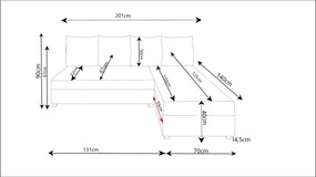 Rohová sedací souprava SANVI - hnědá / tmavě hnědá