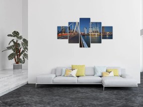 Obraz - Stmívání v Rotterdamu, Holandsko (125x70 cm)