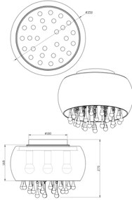 Globo 15809D - Stropní svítidlo KALLA 5xE14/25W/230V
