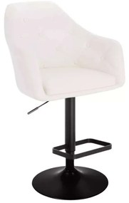 LuxuryForm DESIGN Barová židle ANDORA na černé kulaté podstavě - bílá