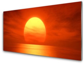 Obraz na skle Západ Slunce Moře 125x50 cm