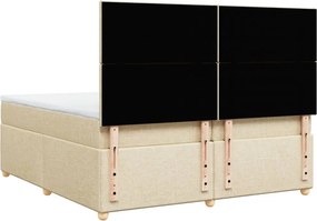 Box spring postel s matrací krémová 200x200 cm textil 3291385