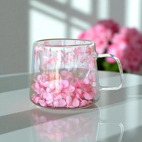 Flamenco Mystique SEO název produktu: Světle růžové termální sklo s hortenzií - 180 ml, 1 ks | 74 SZK