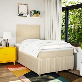Box spring postel s matrací krémová 120x200 cm textil 3294328