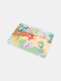 Sinsay - Dřevěné puzzle s úchyty a motivem dinosaurů - vícebarevná