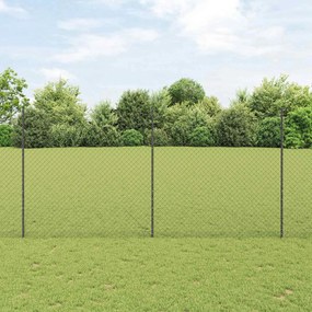 Plot s řetězovým odkazem a sloupkem 10 x 1,6 m Šedá Síťovina 3336264