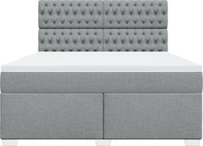 Box spring postel s matrací světle šedá 180 x 200 cm textil 3290574
