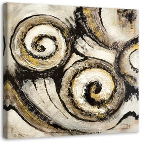 Obraz na plátně Abstraction Spiral Beige - 50x50 cm