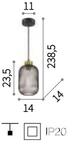 Ideal Lux Závěsné svítidlo MINT-1 SP1, ø 14 cm Barva: Zelená