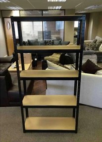 Fistar AKCE - Balíček : 4x Regál 180x90x40 cm lakovaný 5-policový, nosnost 875 kg - ČERNÝ