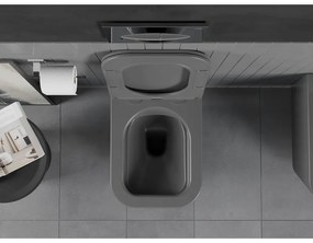 Mexen Teo WC mísa Rimless s pomalu padající deskou slim, duroplast, Tmavě matová černá - 30854071