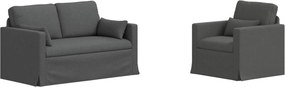 Set pohovek 2 ks Tmavě šedá textil 3407494
