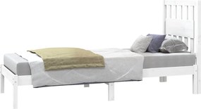 Rám postele bílý masivní borovice 75 x 190 cm malé jednolůžko 3103894