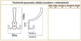 In-Design Nábytkový věšák Lungo mosaz patina velký