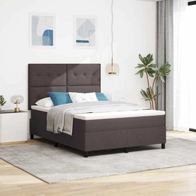 Postel s boxspringem s čelo Tmavě hnědá 140 x 200 cm textil 3339395