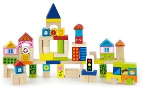 Dřevěné kostky pro děti Viga City 75 dílů Barva: multicolor