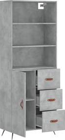 Skříň highboard betonově šedá 69,5x34x180 cm kompozitní dřevo 3189417