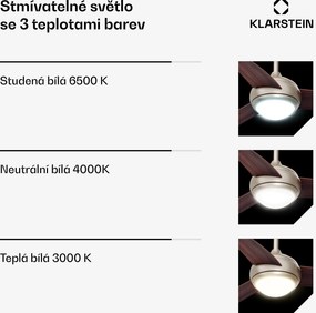 Klarstein El Paso stropní ventilátor se světlem | 132 cm | 35 W | Tichý provoz | Dřevo