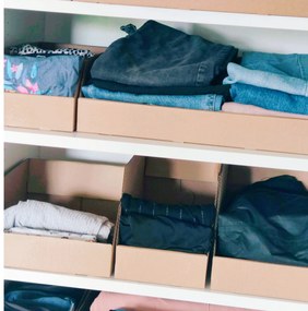 Úložné boxy na oblečení, organizéry do skříně EKO KARTON 27x40x13 - zkosený