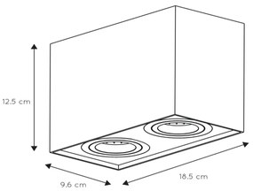Lucide 22953/02/31 - Bodové svítidlo TUBE 2xGU10/50W/230V bílá