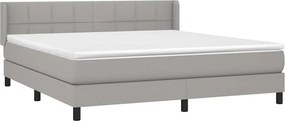 Box spring postel s matrací světle šedá 160 x 200 cm textil 3129721