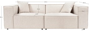 Hanah Home Dvoumístná pohovka LORA světle hnědá 220 cm