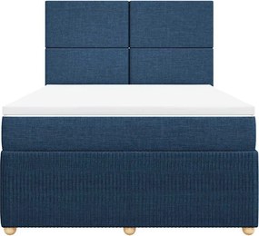Box spring postel s matrací modrá 140x200 cm textil 3294378