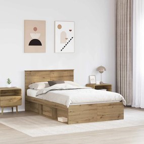 Rám postele s čelo Umělecký dub 120 x 200 cm Kompozitní dřevo 3407912