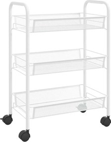 Kuchyňský vozík se 3 patry bílý 46 x 26 x 64 cm železo 336323
