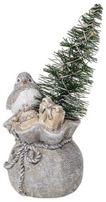 LED dekorativní soška ptáčka se stromkem - 9*9*15 cm